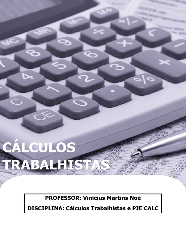 Apostila - Cálculos Trabalhistas e PJE CALC | PDF | Expediente | Hora extra