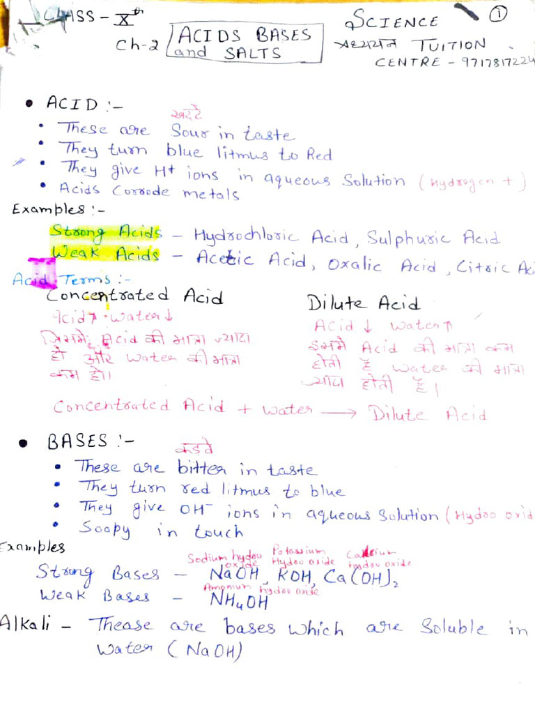Ch-2 Acid Bases and Salt-1 | PDF | Sodium Bicarbonate | Acid