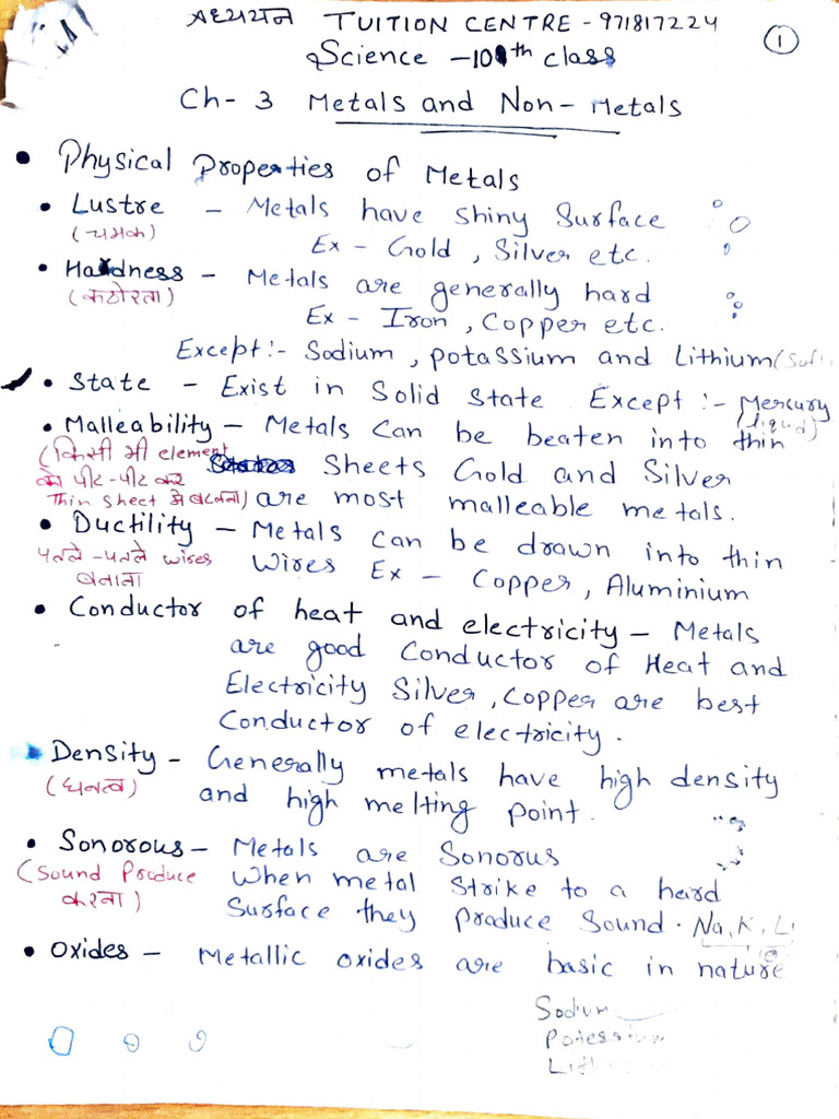 Ch-3 Metals and Non - Metals-1 | PDF | Metals | Sodium