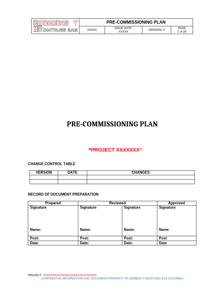Pre-Commissioning Plan Overview | PDF | Verification And Validation ...