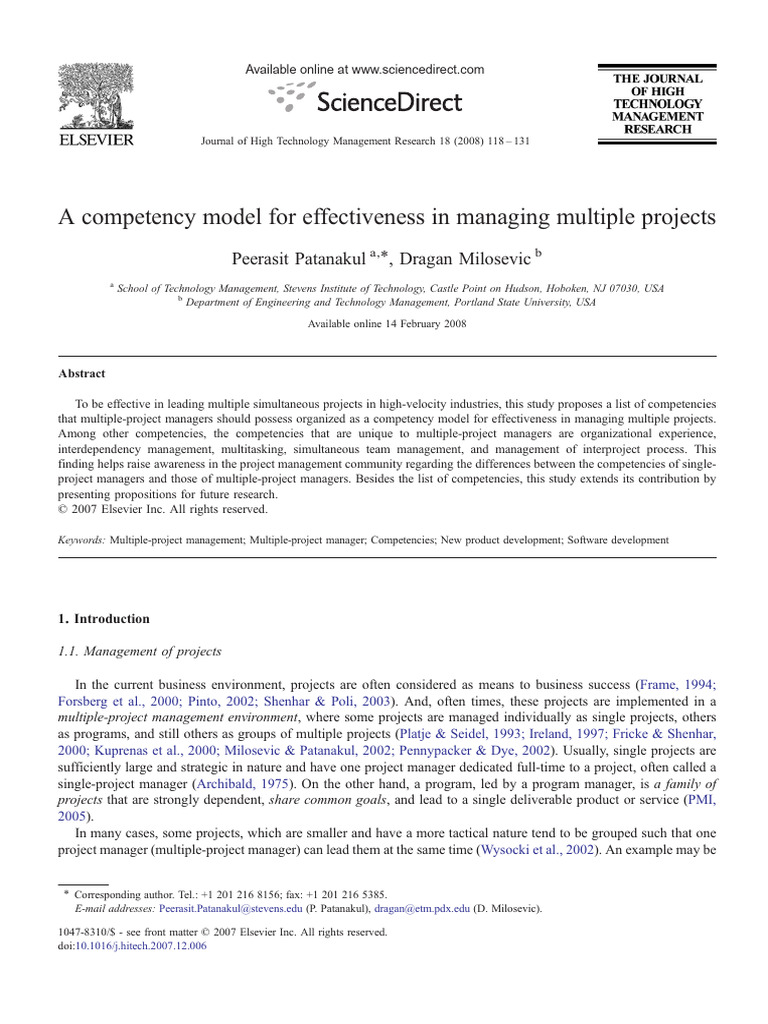 [The Journal of High Technology Management Research 2008-jan vol. 18 iss. 2] Peerasit Patanakul ...