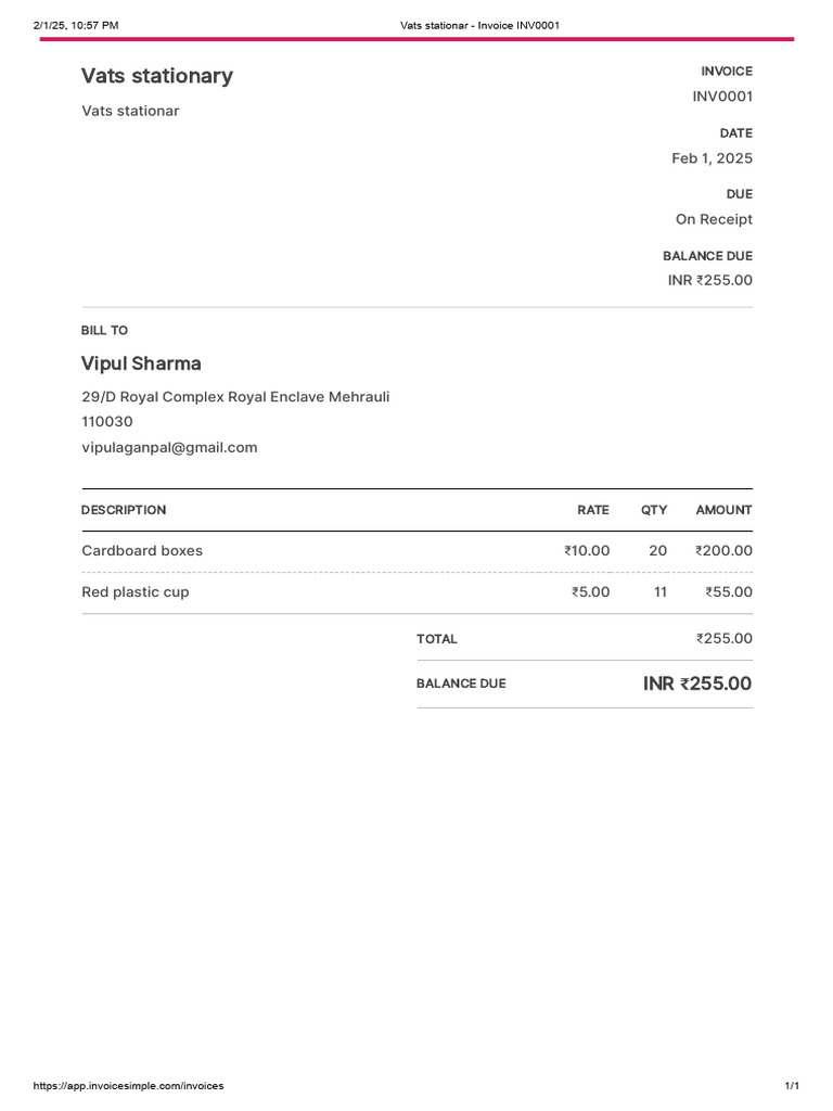 Invoice Simple - Invoices | PDF