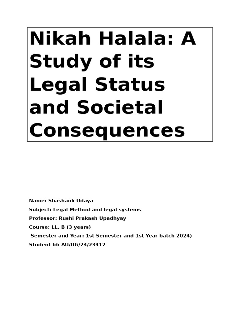 NIKAH HALALAby Shashank Udaya | PDF | Sharia | Marriage