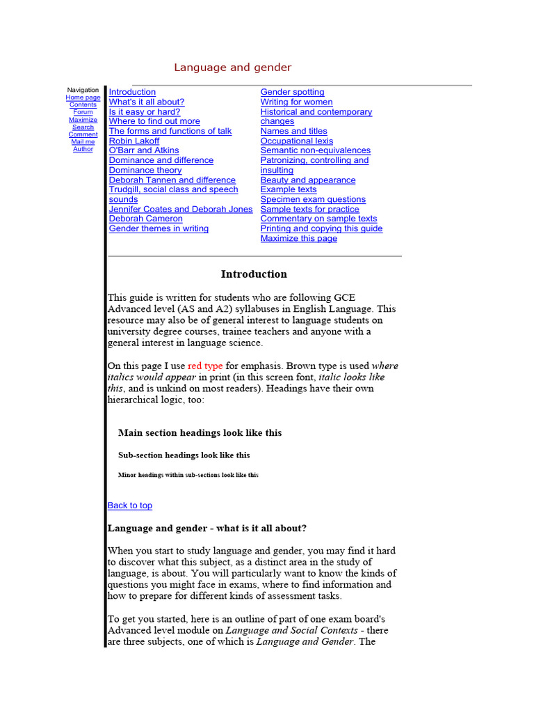 6 Language and Gender | PDF | Conversation | Gender