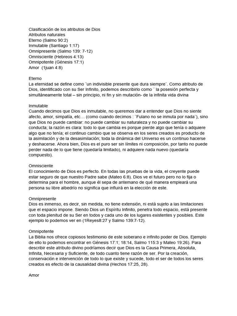 Atributos Morales Naturales y Nombre de Dios | PDF | Dios | Creencia religiosa y doctrina