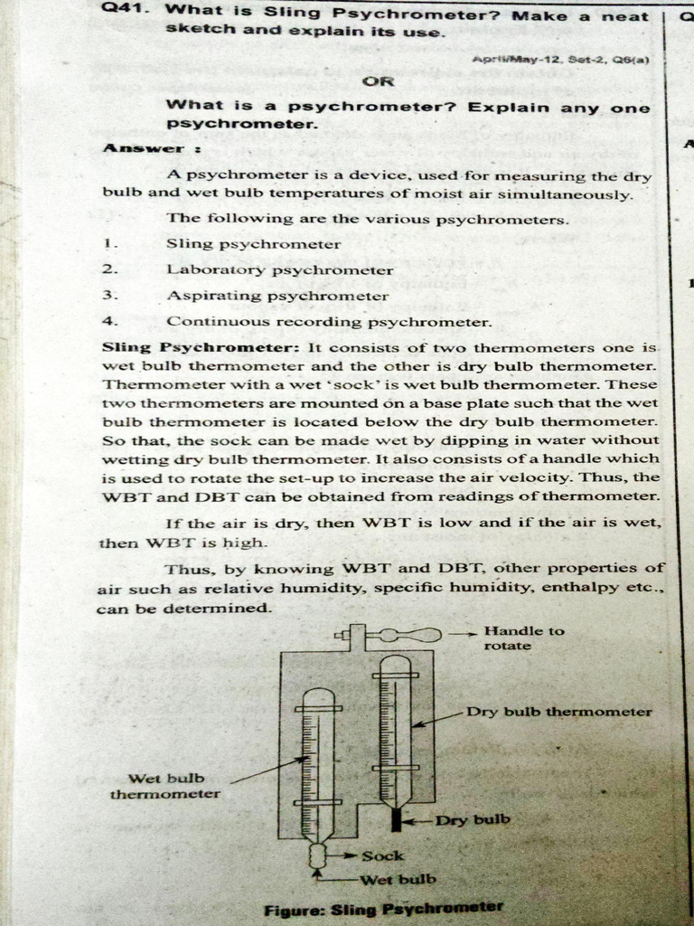 Sling Psychrometer and What Is Psychrometer | PDF