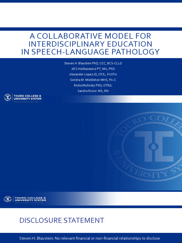 A Collaborative Model For Interdisciplinary Education in Speech ...