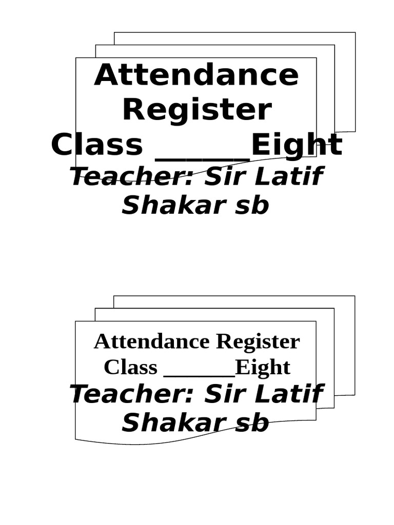 Attendance Register | PDF
