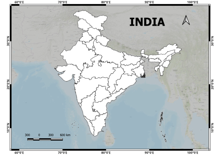 India Blank Map PDF Background | PDF