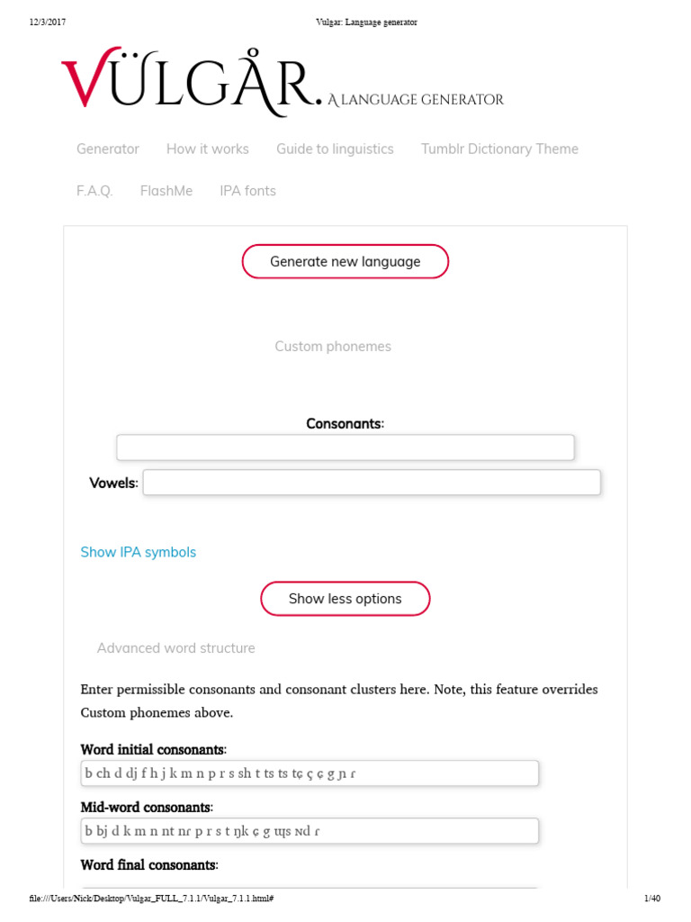 Language Creation Tool Guide | PDF | Syllable | Consonant