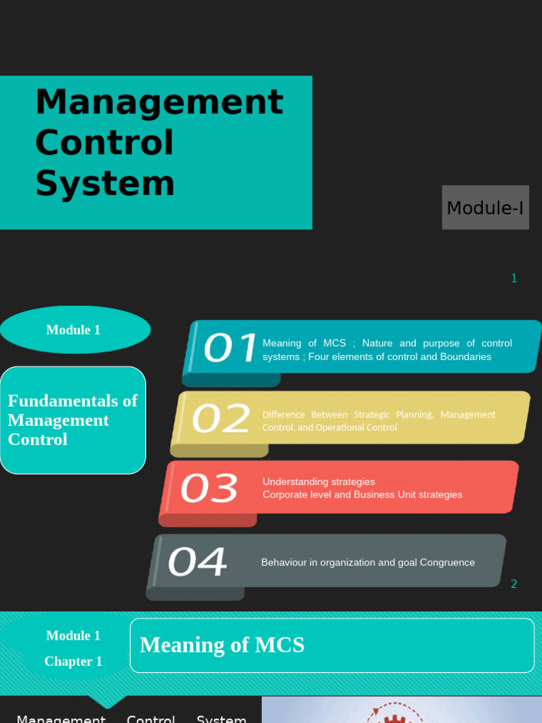 MCS Module I | PDF | Strategic Management | Goal