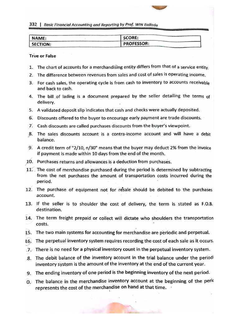 FABM II - Assignment #1 | PDF