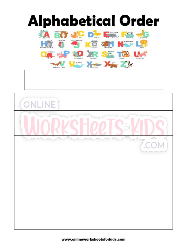 Alphabetical Order Worksheets for Grade 1-5 | PDF