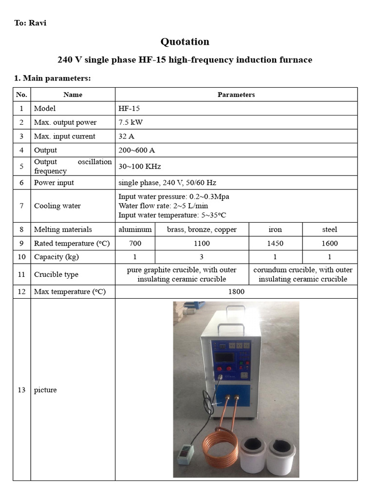 1kg Steel, Aluminum Melting HF-15 240V High Frequency Induction Furnace ...