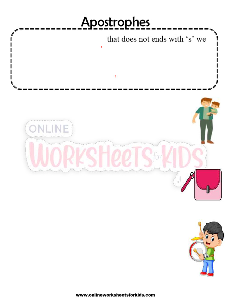 Apostrophe Usage Worksheet for Grade 8 | PDF