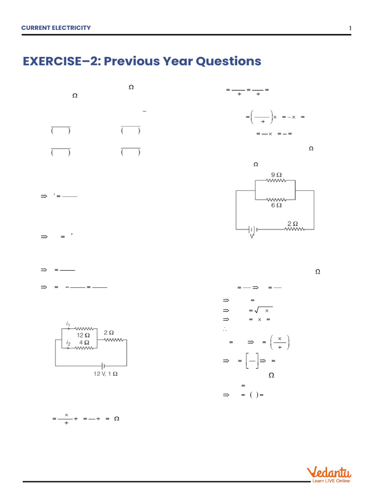 Physics Exam Prep: Circuit Problems | PDF | Voltage | Series And Parallel Circuits