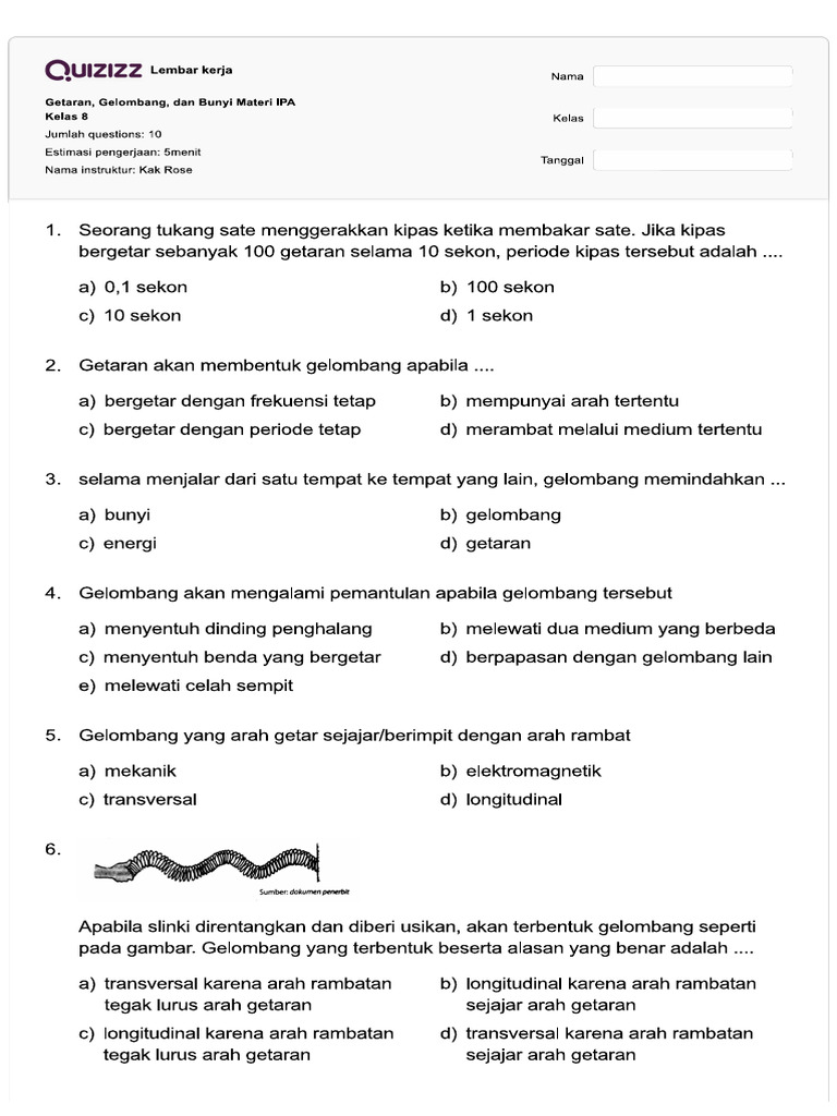 Ipa Getaran&gelombang Bunyi - 1 | PDF