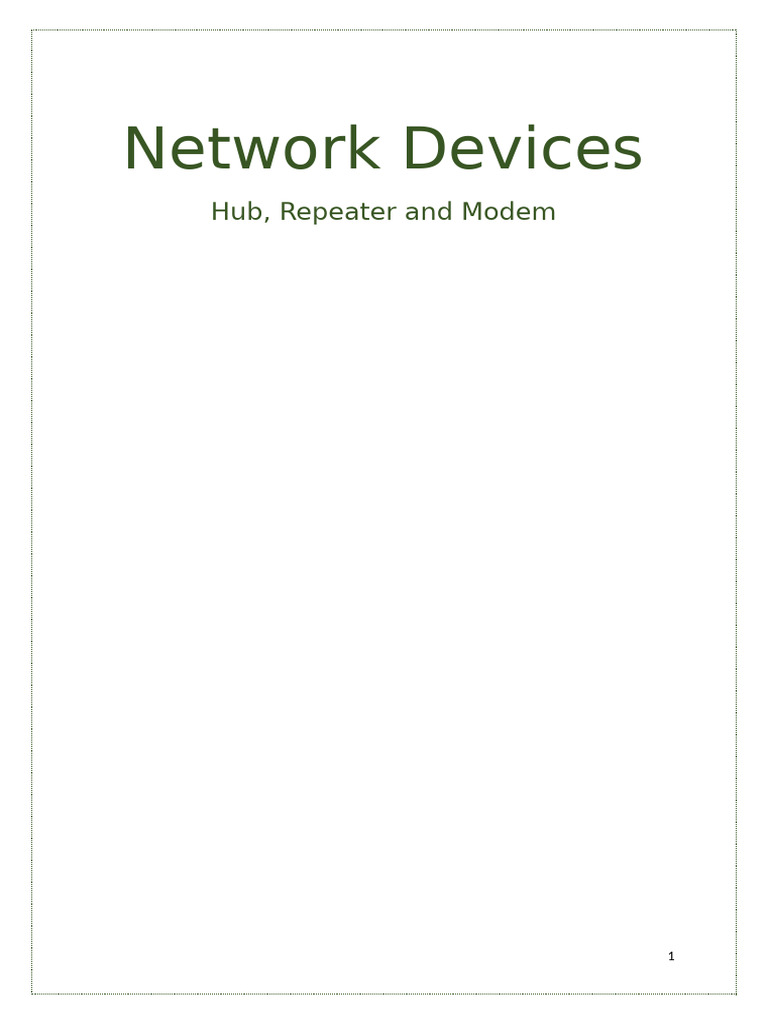 Network Devices | PDF | Computer Network | Modem