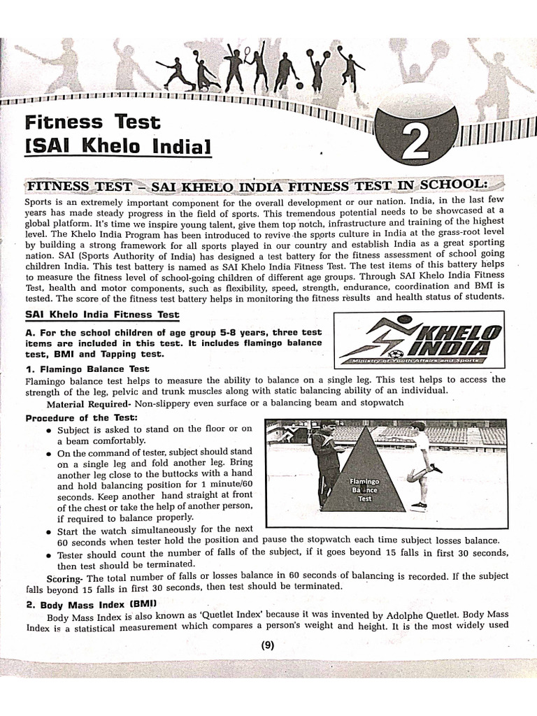Fitness Test (SAI Khelo India) | PDF