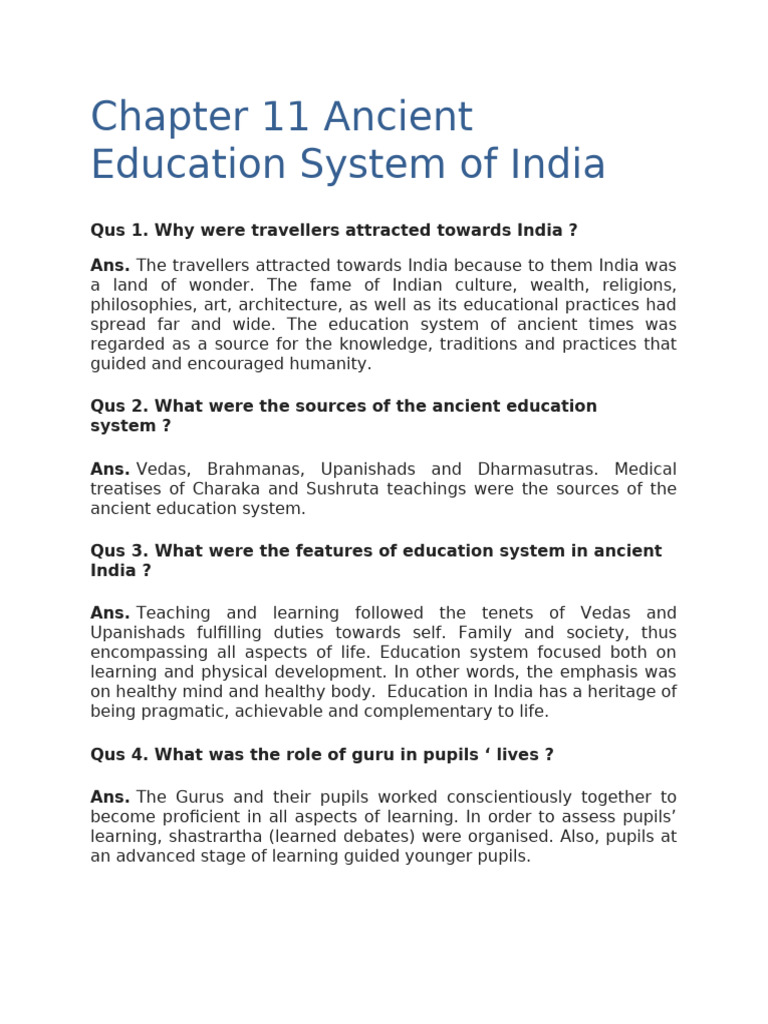 Ancient Indian Education System Insights | PDF | Guru | Vedas