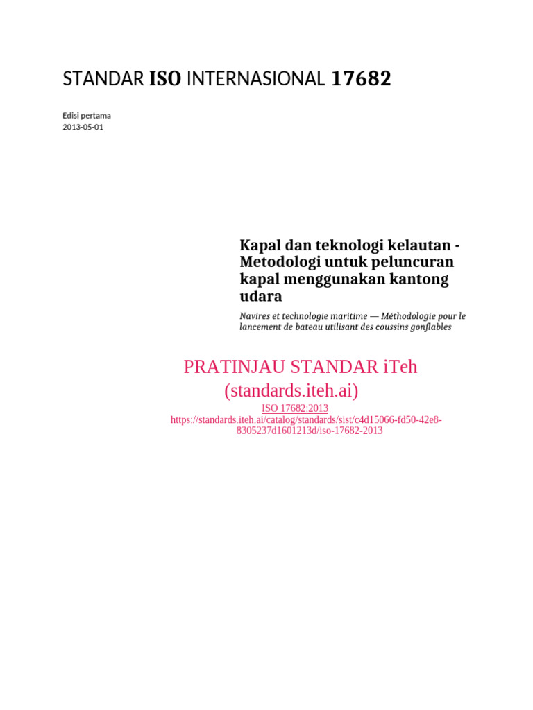 STANDAR ISO INTERNASIONAL 17682 | PDF