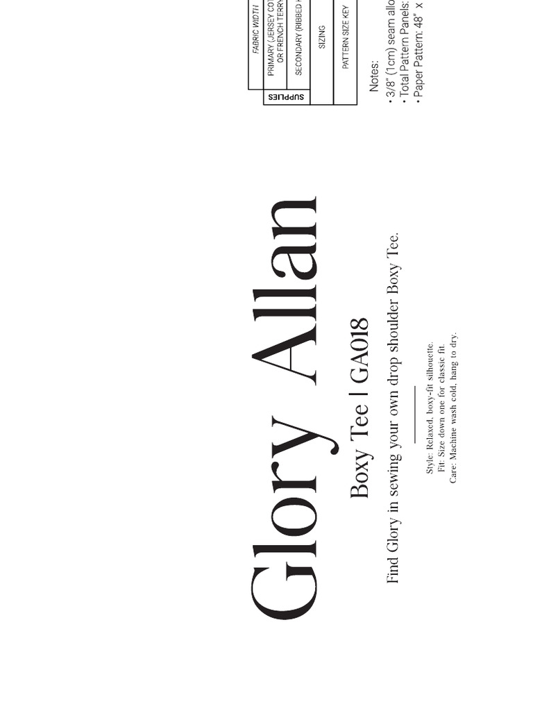 Molde Blusa Cargo Glory Allan | PDF