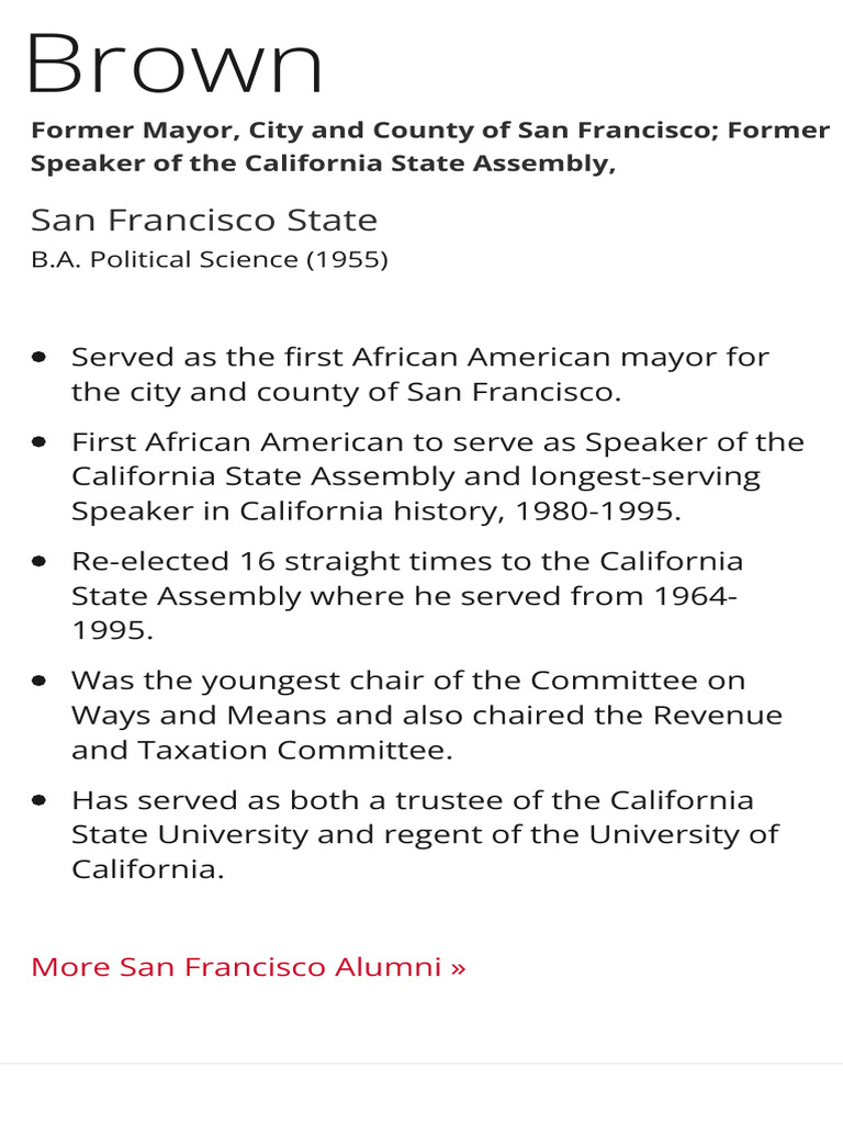 Honorable Willie Brown CSU | PDF