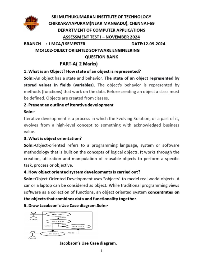 MCA- QBANK-CAI-MC4102-OOSE-SEM I- NOV 24 (1) | PDF | Inheritance (Object Oriented Programming ...