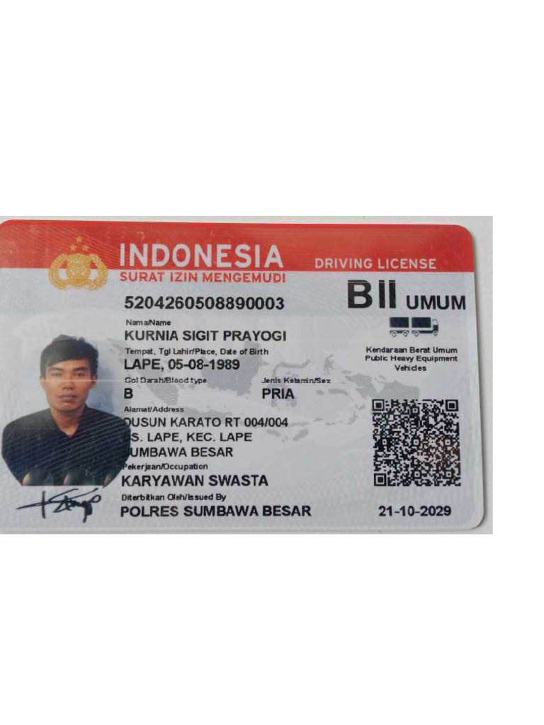 Personal Information Document for Kurnia Sigit Prayogi | PDF