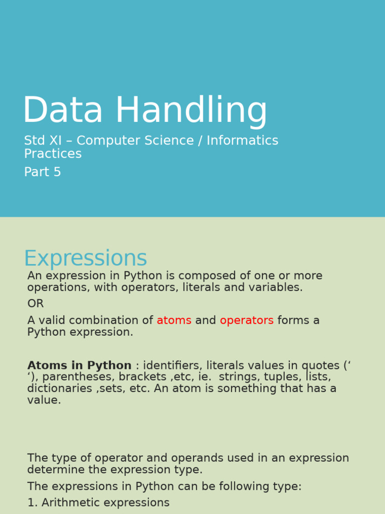 Data Handling Part 5 | PDF | Data Type | Boolean Data Type