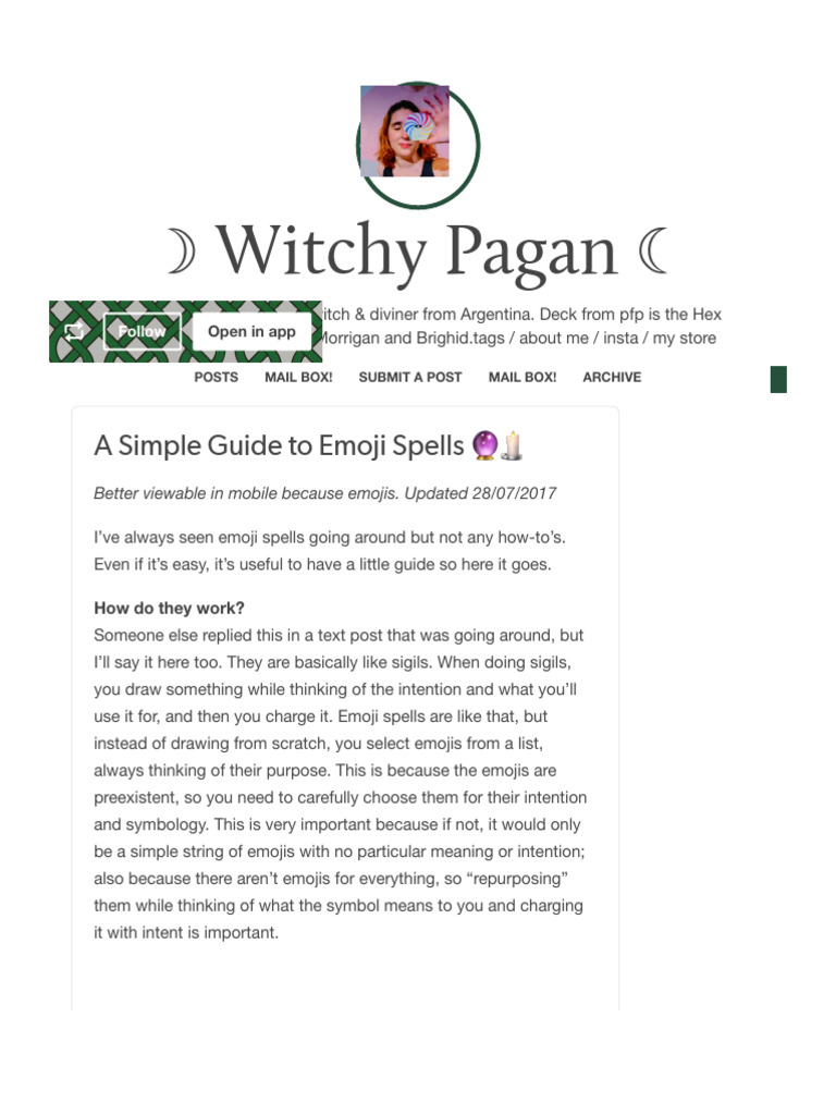 Witchy Pagan - A Simple Guide To Emoji Spells ?? | PDF