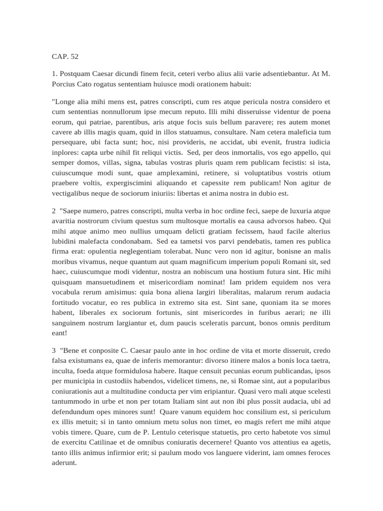 Discorsi Di Catone Sui Congiurati | PDF