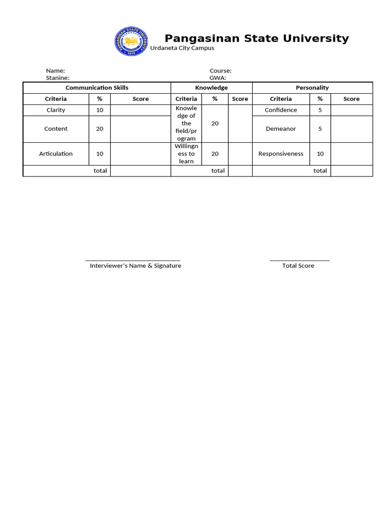 Interview Slip 1 | PDF