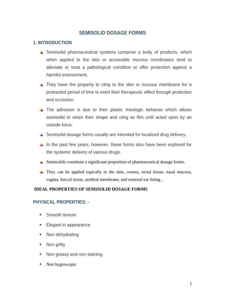 SEMISOLID DOSAGE FORMS | PDF | Topical Medication | Gel