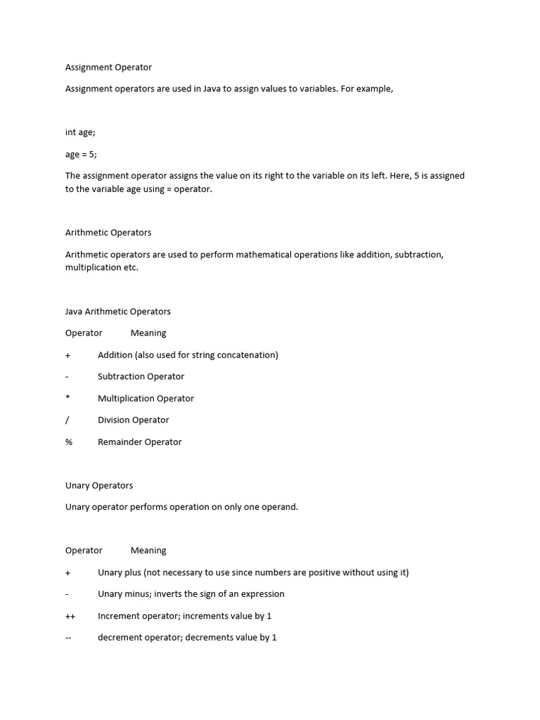Operators | PDF | Computer Programming | Mathematics Operators | PDF | Computer Programming | Mathematics