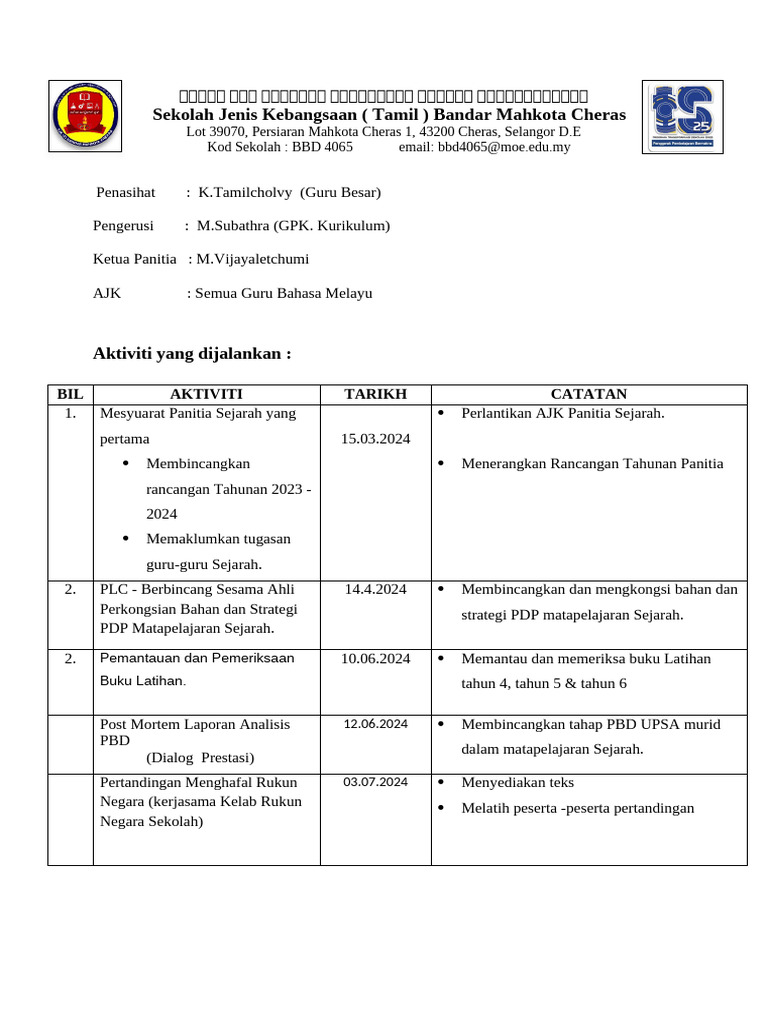 Laporan Akhir Tahun Panitia - 2023 - 2024 | PDF