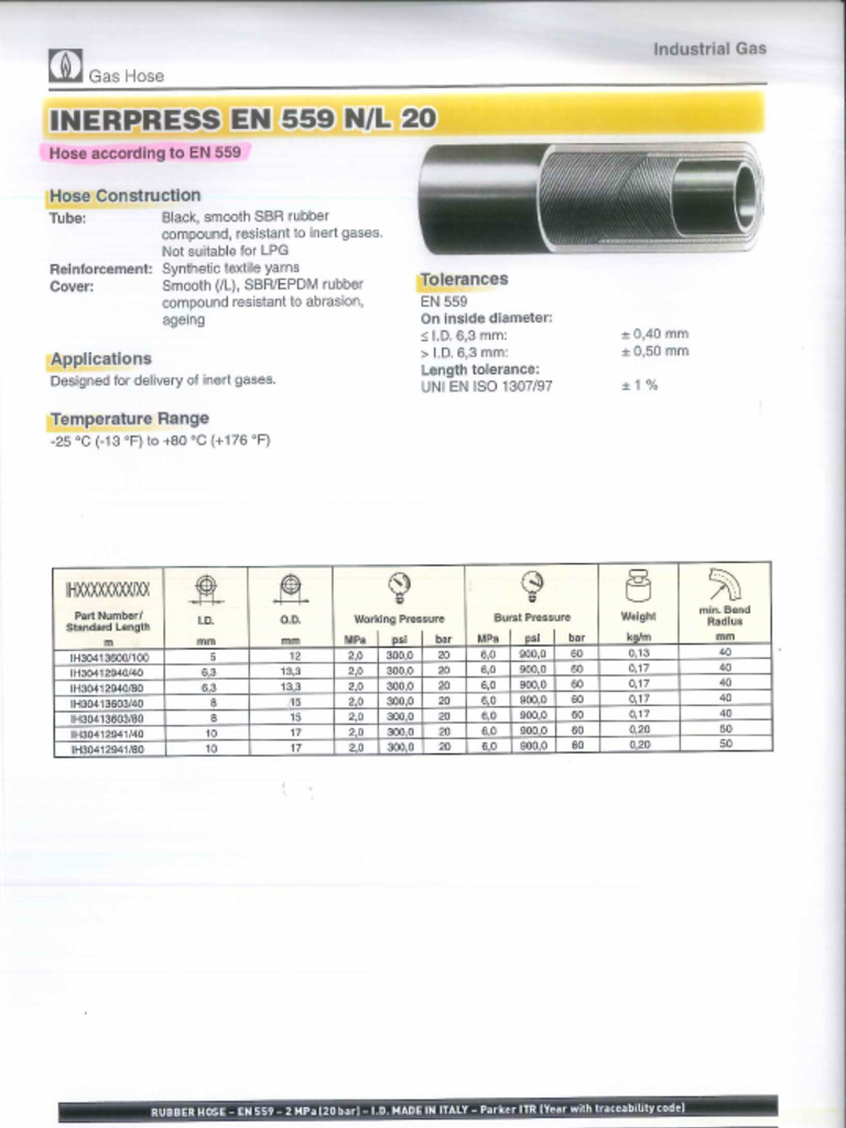 Argon hose tech Spec | PDF