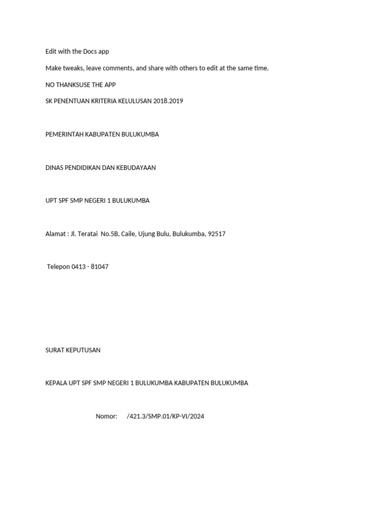 sk kelulusan 2024 | PDF