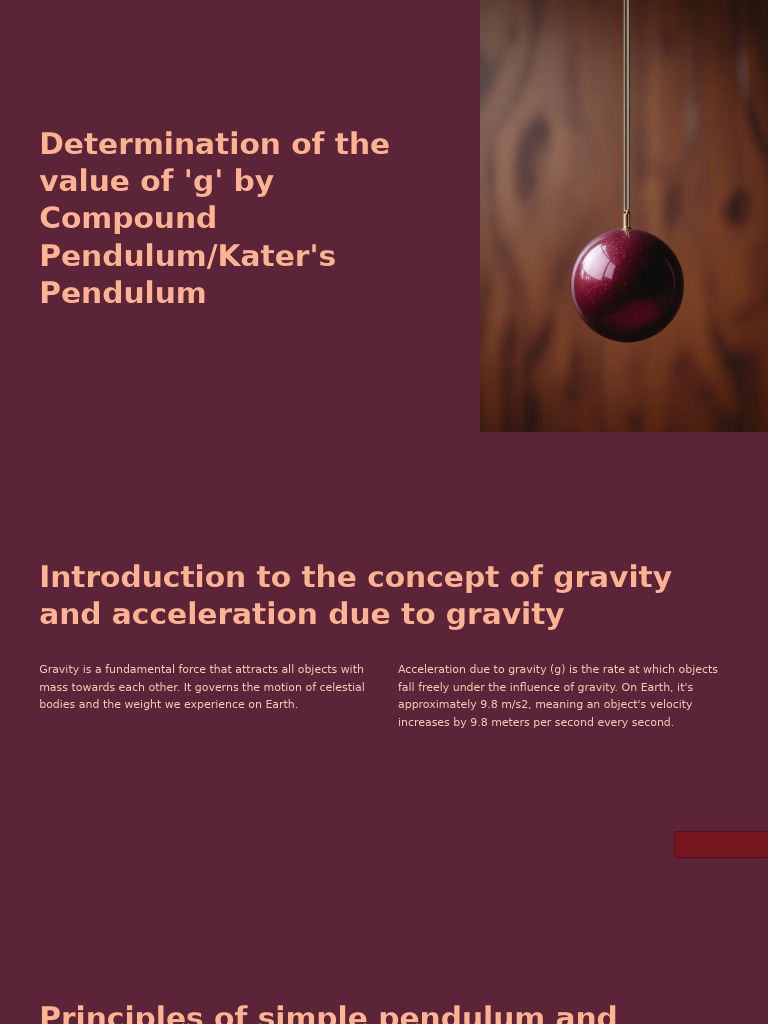 Determination The Value of G-By Compound PendulumKaters-Pendulum | PDF | Pendulum | Oscillation
