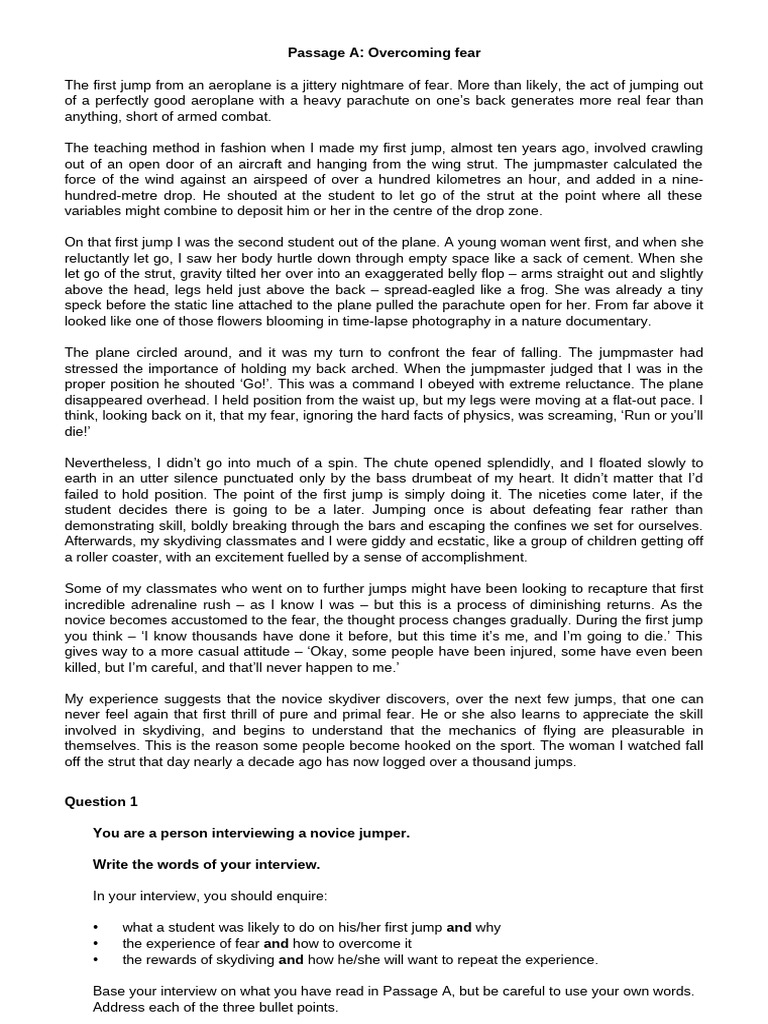 Interview Writing Pdf Parachuting