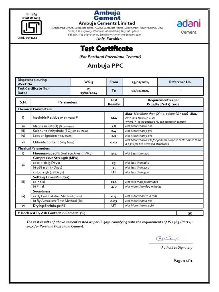 FKK Ambuja-05 | PDF | Cement | Joining