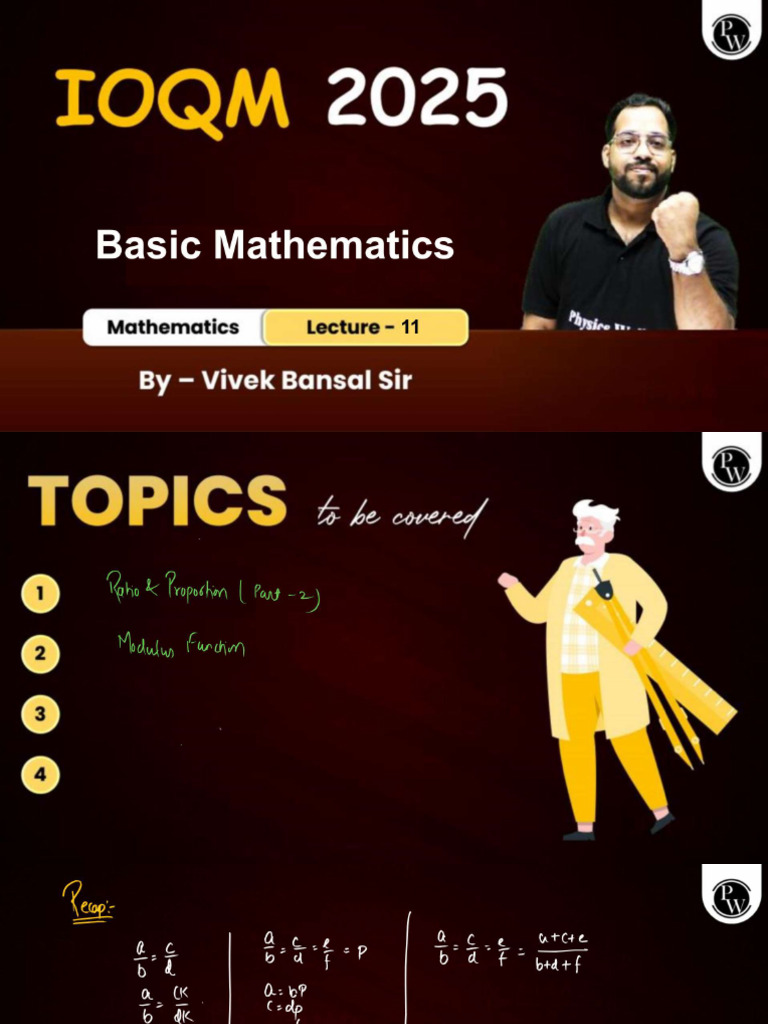 Basic Mathematics 11 - Class Notes - IOQM 2025 | PDF