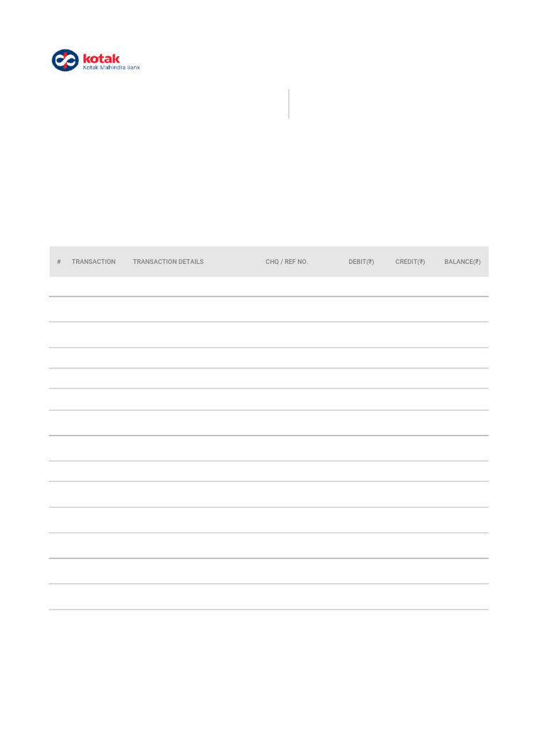 Kotak Bank Statement | PDF | Services (Economics) | Financial Economics