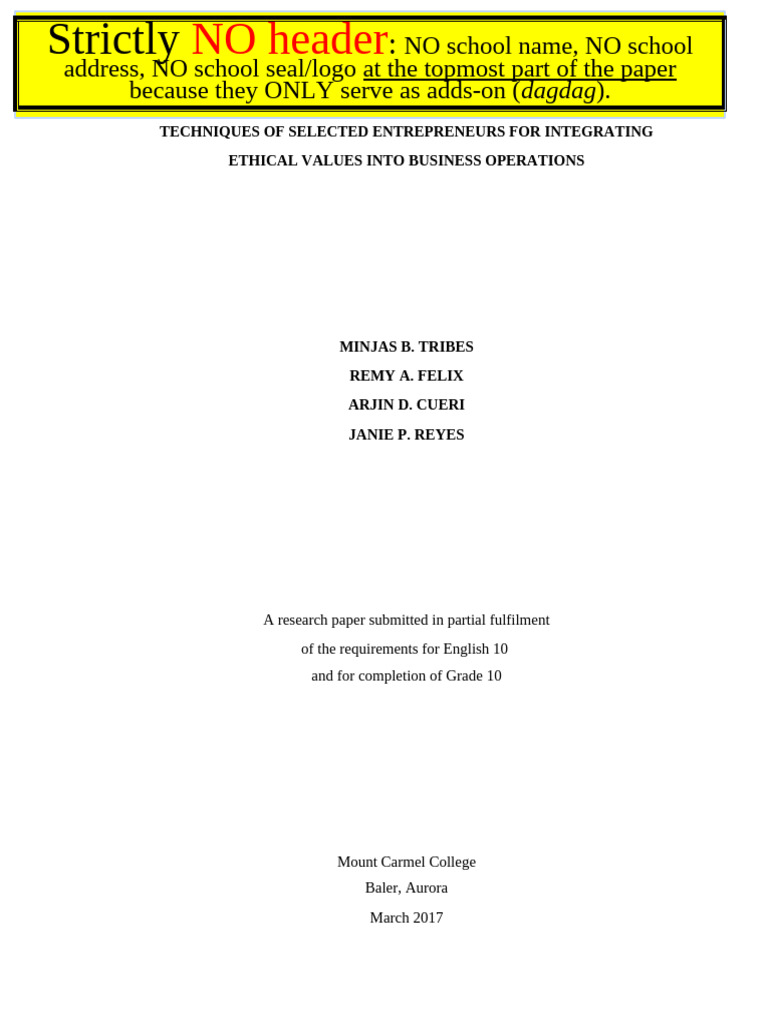 Simplified Template Title Page | PDF