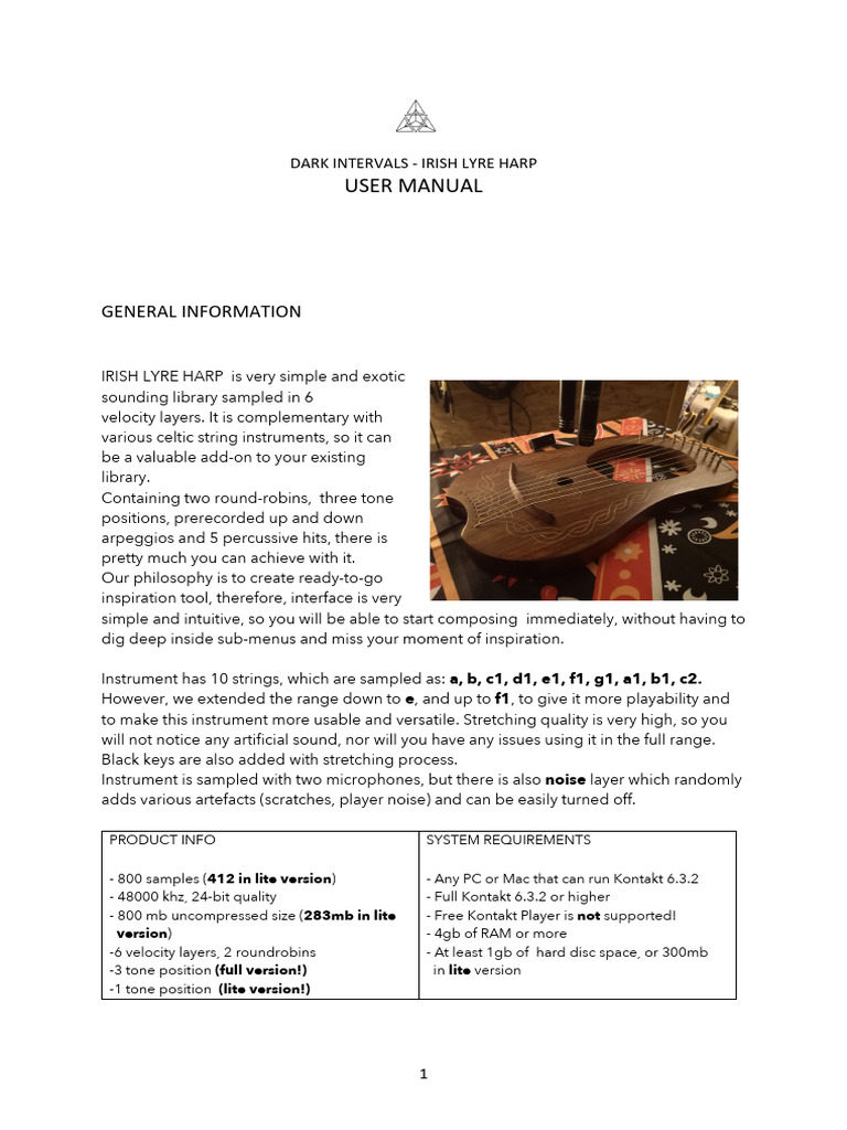 Irish Lyre Harp-manual | PDF | Musical Instruments