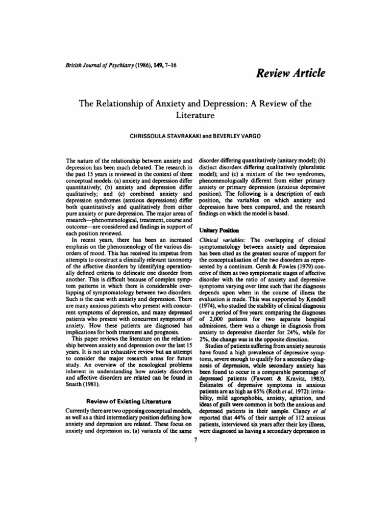 Analyzing Anxiety and Depression Models | PDF | Major Depressive ...