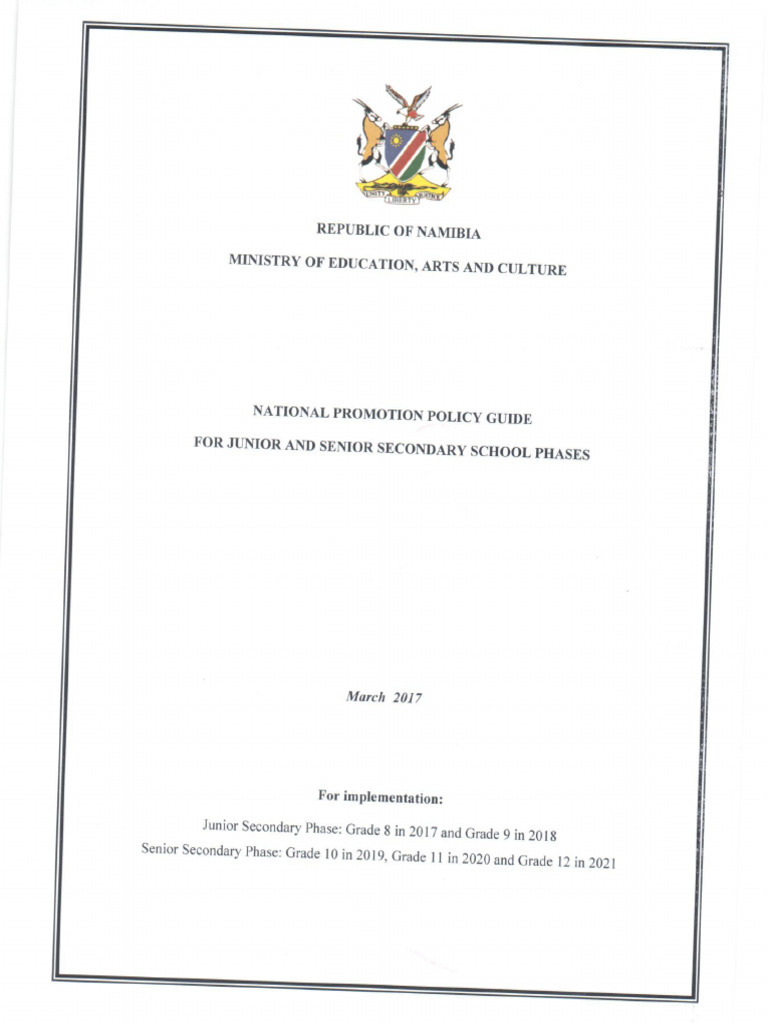 Promotion Policy Guide For Junior and Senior Secondary | PDF