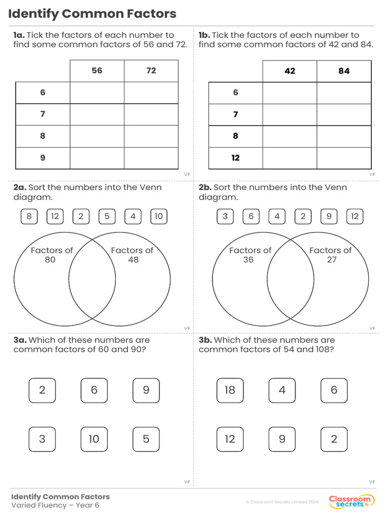 CS Year 6 Au B2 S5 Identify Common Factors VF | PDF | Infographics ...
