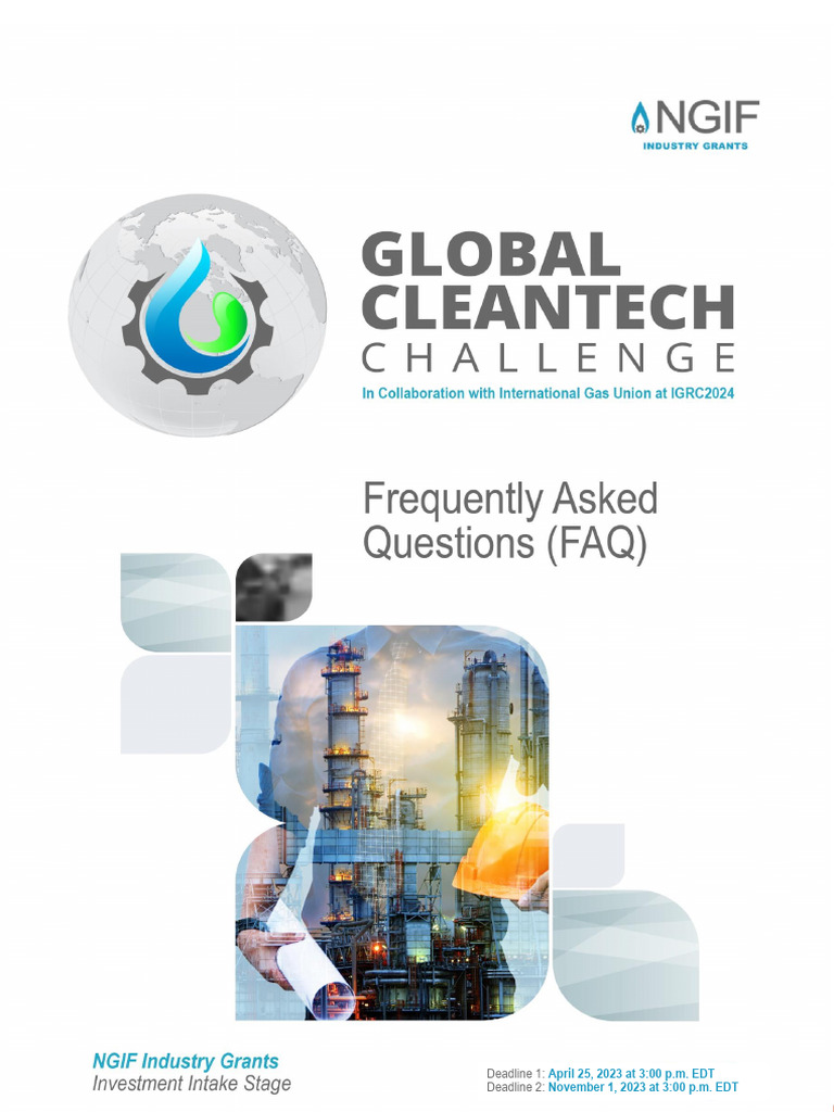 Global Cleantech Challenge Frequently Asked Questions (FAQ) | PDF | Clean Technology | Economies
