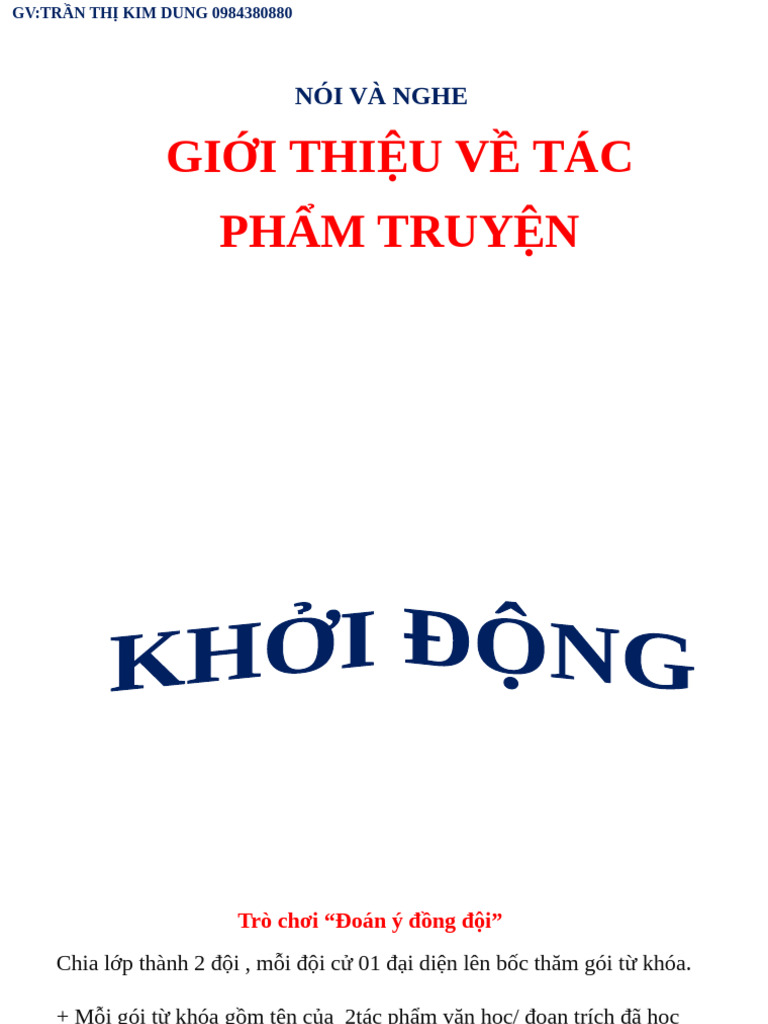 (PP11) - Bài 5 - Nói và nghe - Giới thiệu về một tác phẩm truyện | PDF